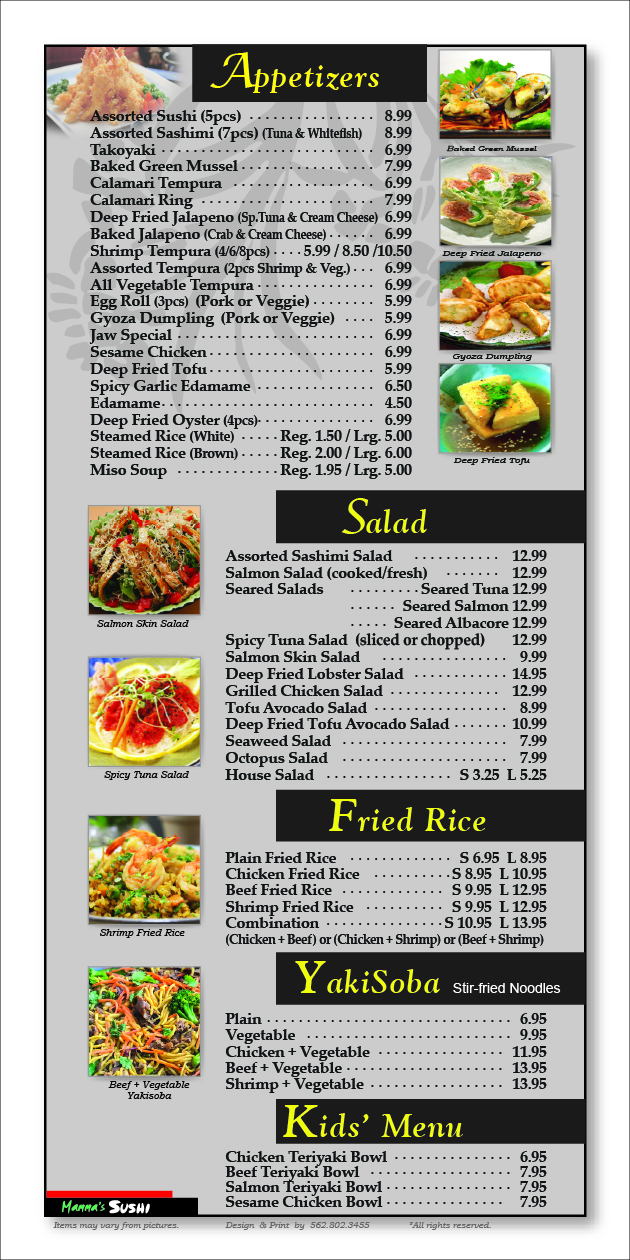 Menu – Mammas Sushi